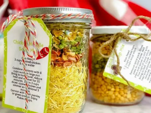 Homemade soup in a jar store